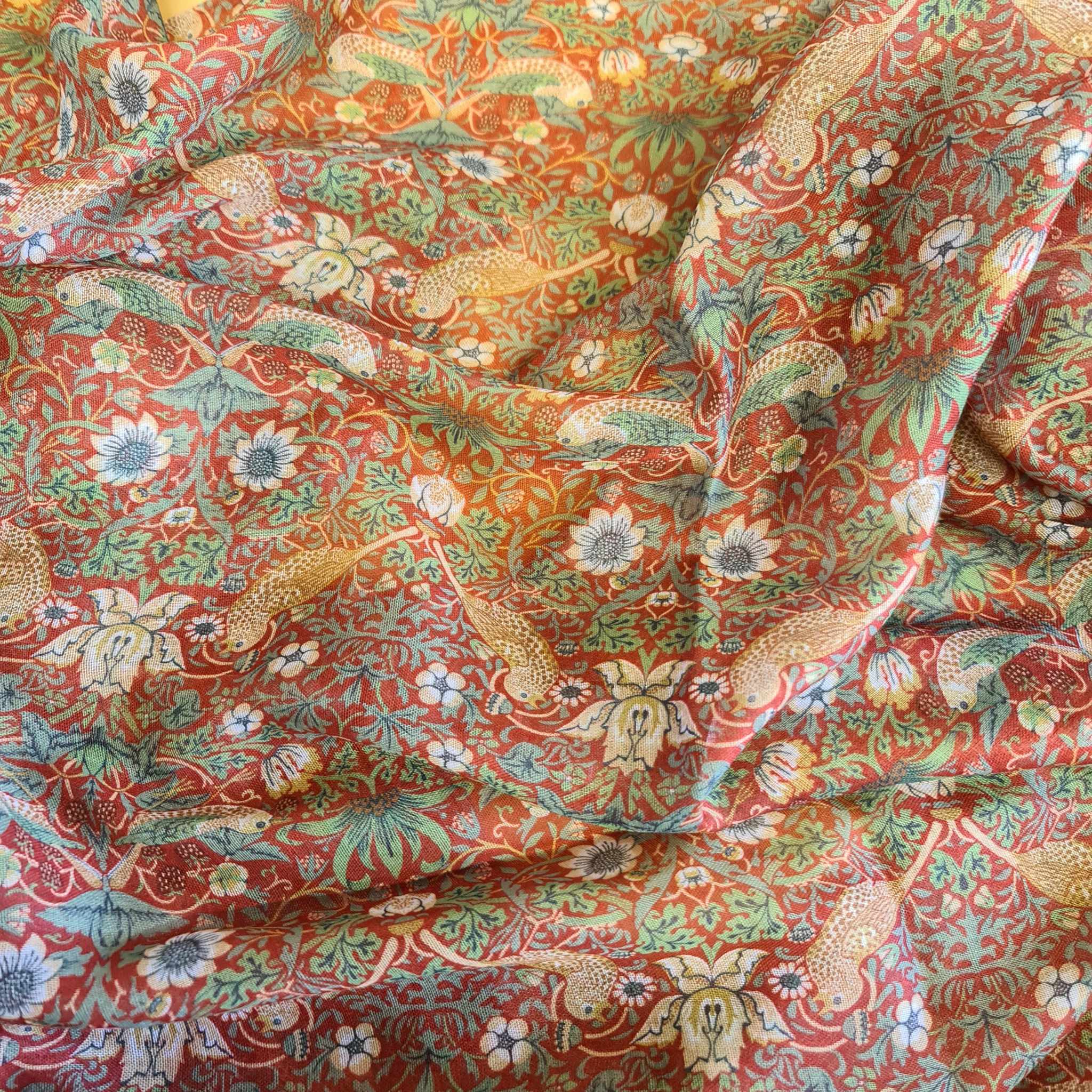 SCARF William Morris STRAWBERRY THIEF Red – The Black Sheep Boutique